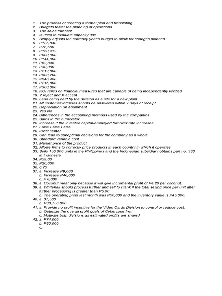 Answer Key (ManAcc) | PDF