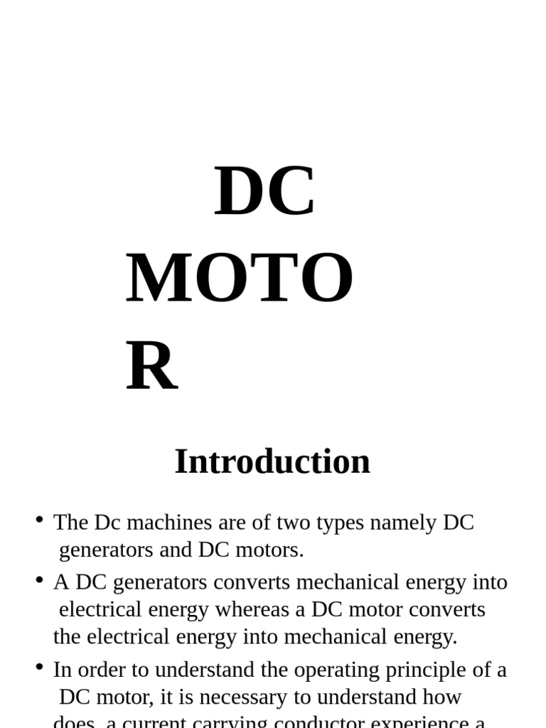 DC MOTORS | PDF | Electric Motor | Electromagnetic Induction