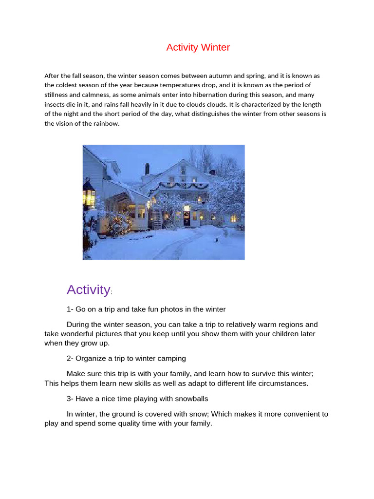 Activity Winter | PDF