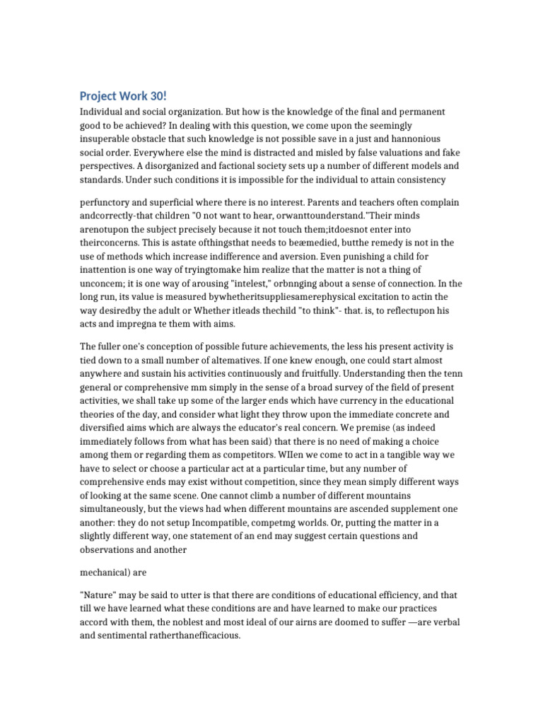 Project Work 30 Arranged | PDF | Mind | Experience