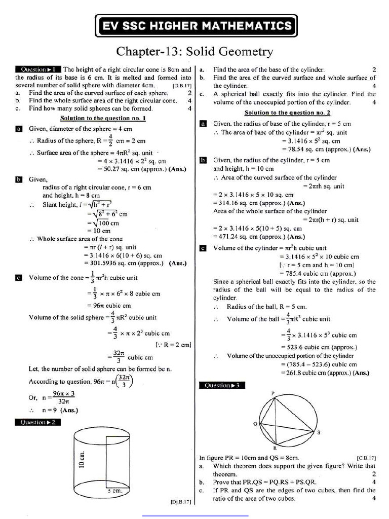 Ssc Ev h. Mathematics 13th Chapter Note | PDF