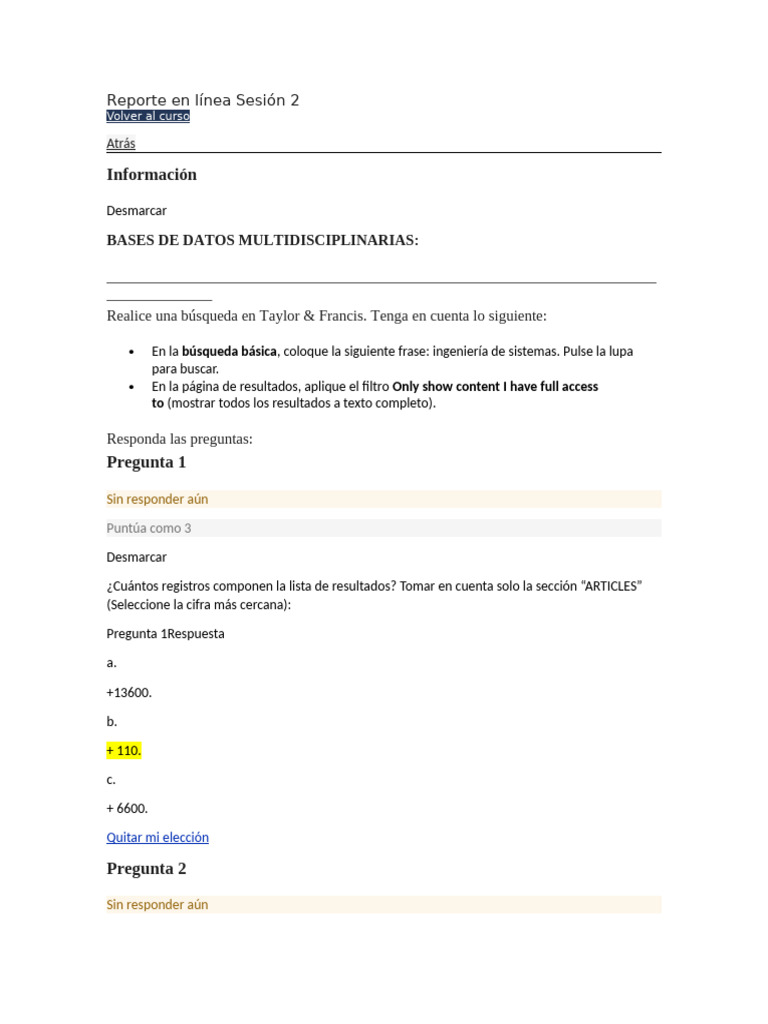 Reporte en Linea Sesion 2 | PDF | Ciencias de la Información | Informática