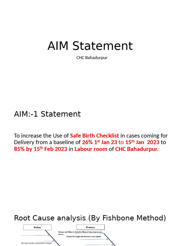 AIM Statement CHC Bahadurpur | PDF | Maternal Health | Midwifery