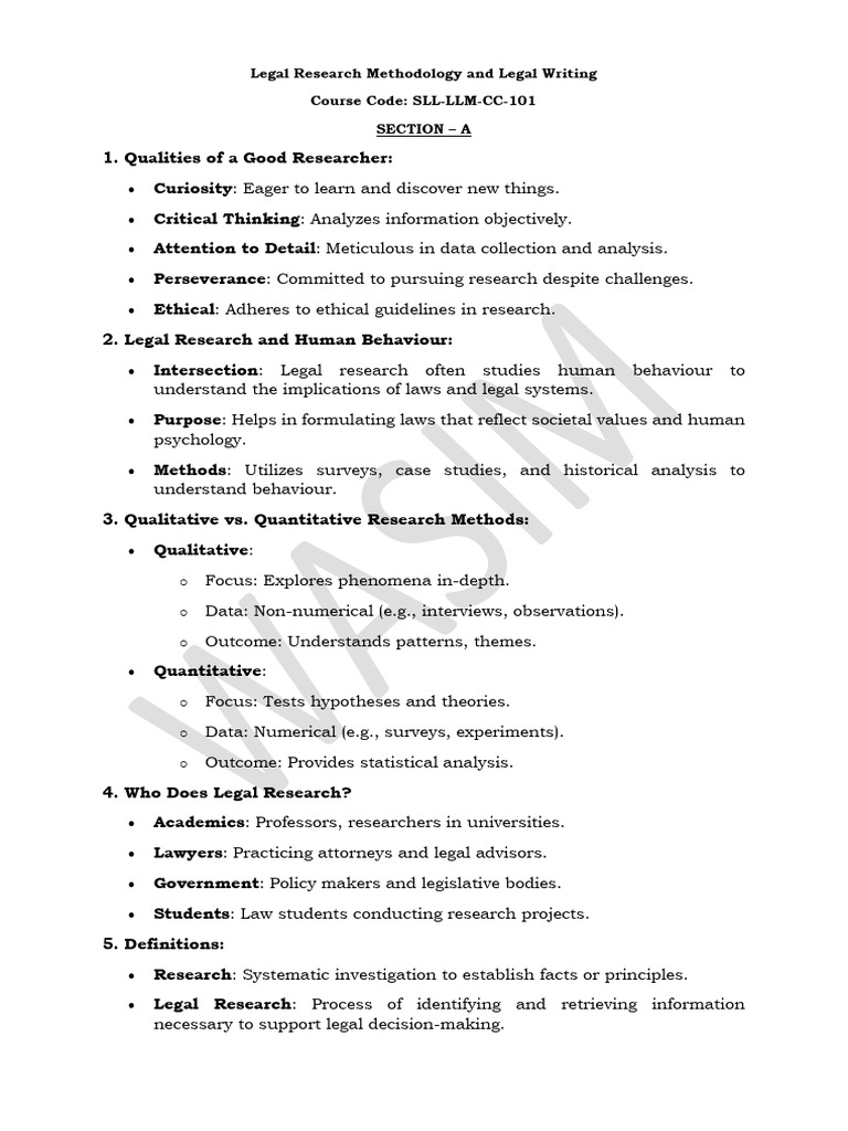 Legal Research | PDF | Methodology | Sampling (Statistics)