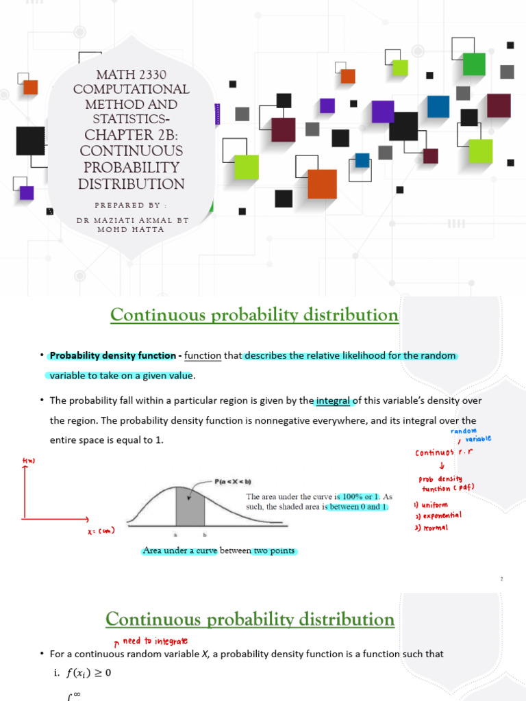 Chapter 2B-Continuous Probability Distribution - Copy | PDF | Normal ...
