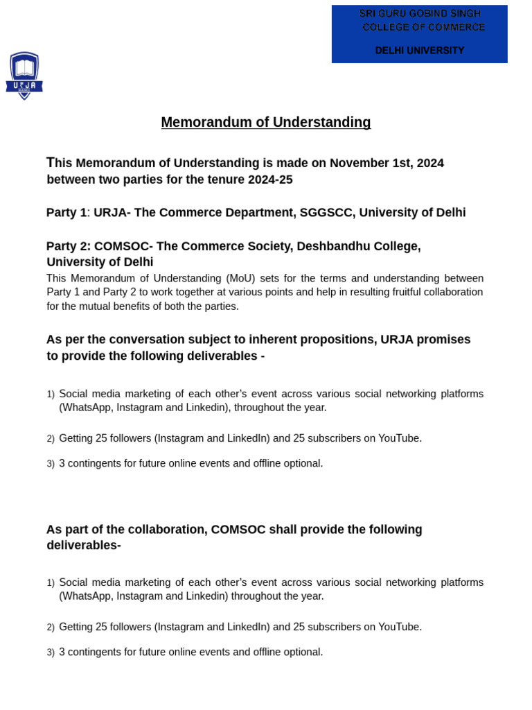 Mou Urja X Comsoc Deshbandhu College | PDF