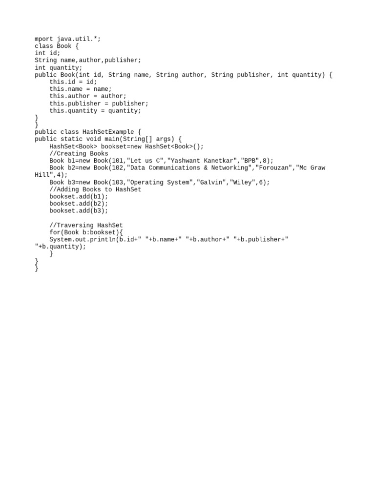 Hash Set Example | PDF Hash Set Example | PDF