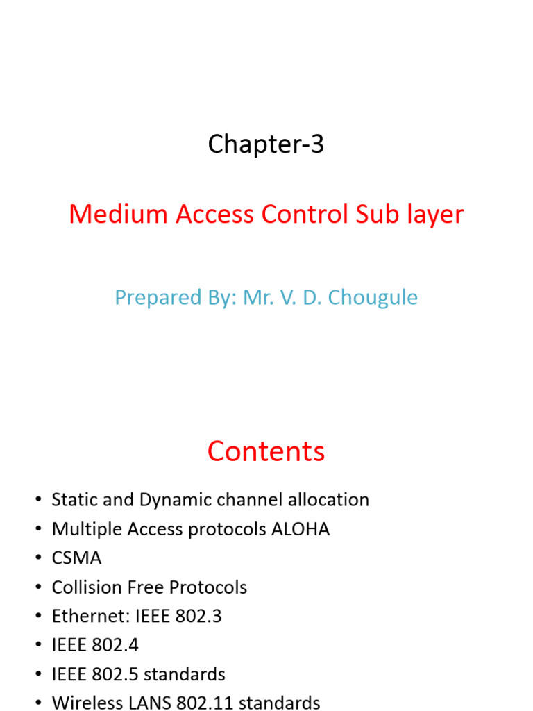 Chapter3-Medium Access Control Sub Layer | PDF | Wireless Lan | Ethernet