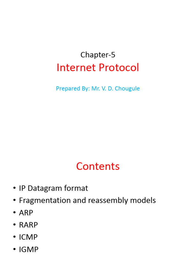 Chapter5 Internet Protocol | PDF | Internet Protocols | Computer Networking