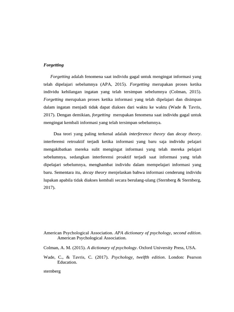 Tambahan Forgetting | PDF