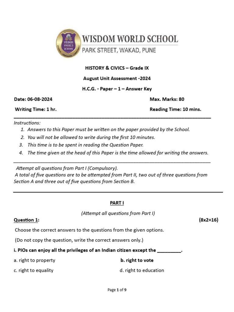 Class 9 History Paper Wws Icse | PDF | Indian Religions