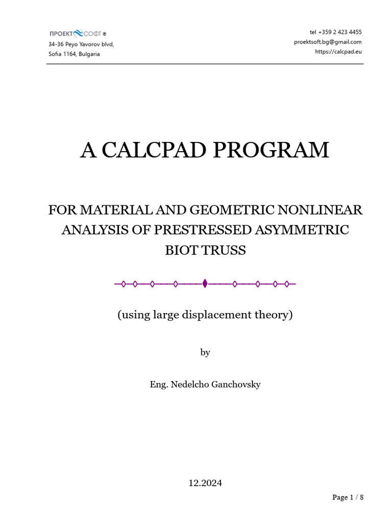 Material and Geometric Nonlinear Analysis of Biot Truss | PDF | Young's Modulus | Yield ...