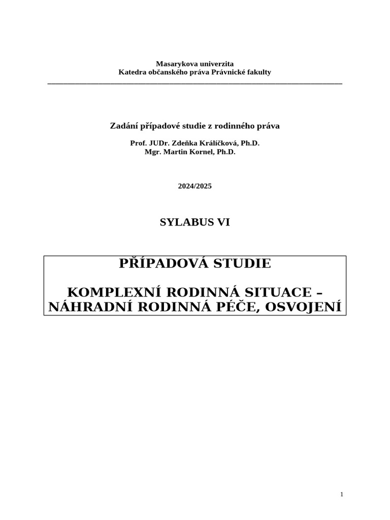 Rodinné Právo MUNI | PDF
