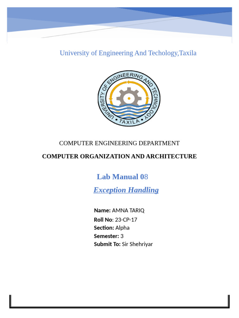 Java Exception Handling Lab Guide | PDF