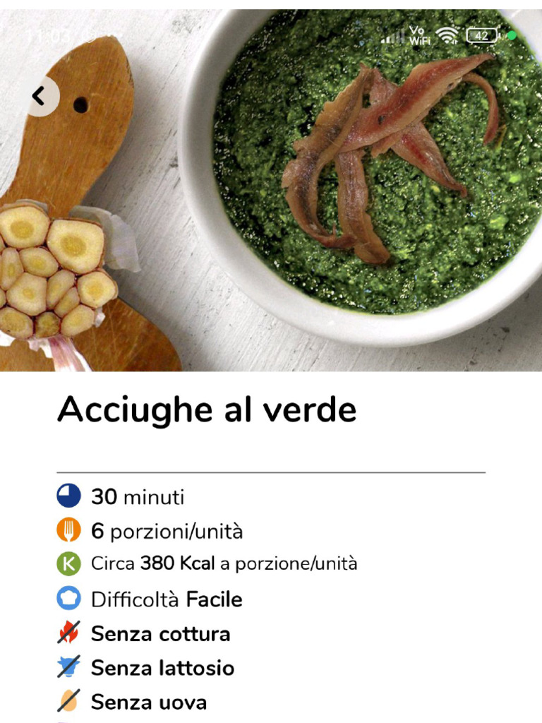 Ricetta Acciughe Al Verde | PDF