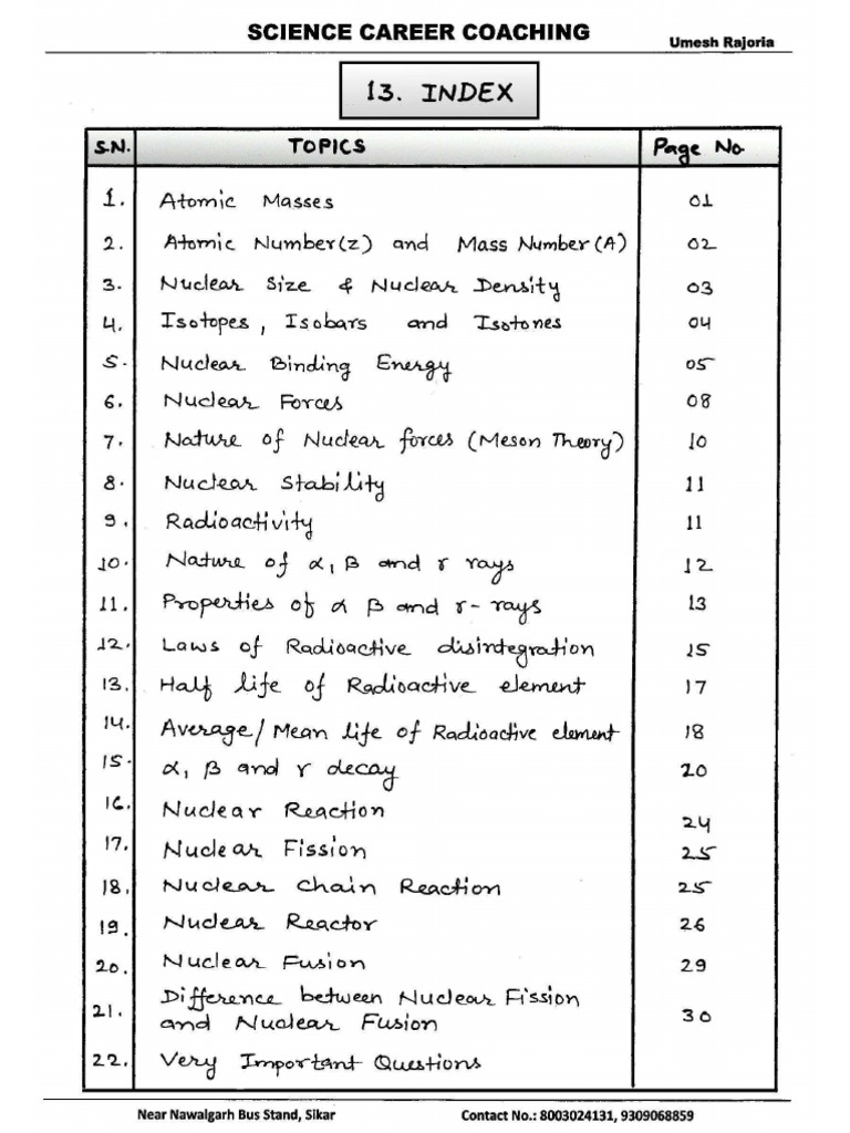 Nuclei Class 12th | PDF