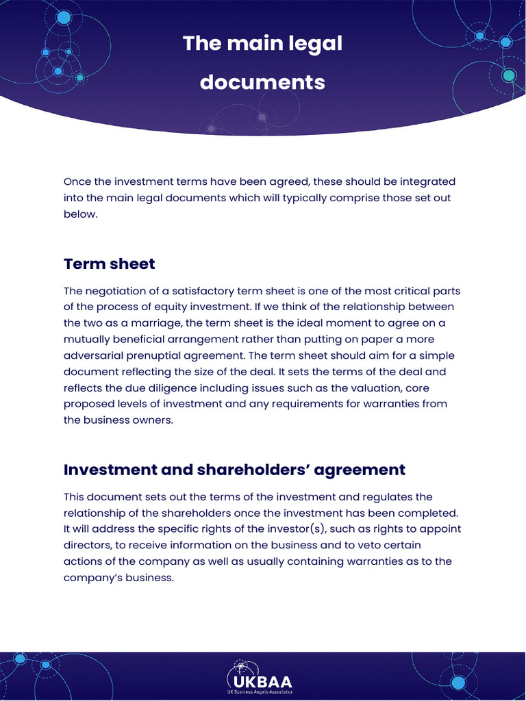 The Main Legal Documents | PDF | Investing | Due Diligence