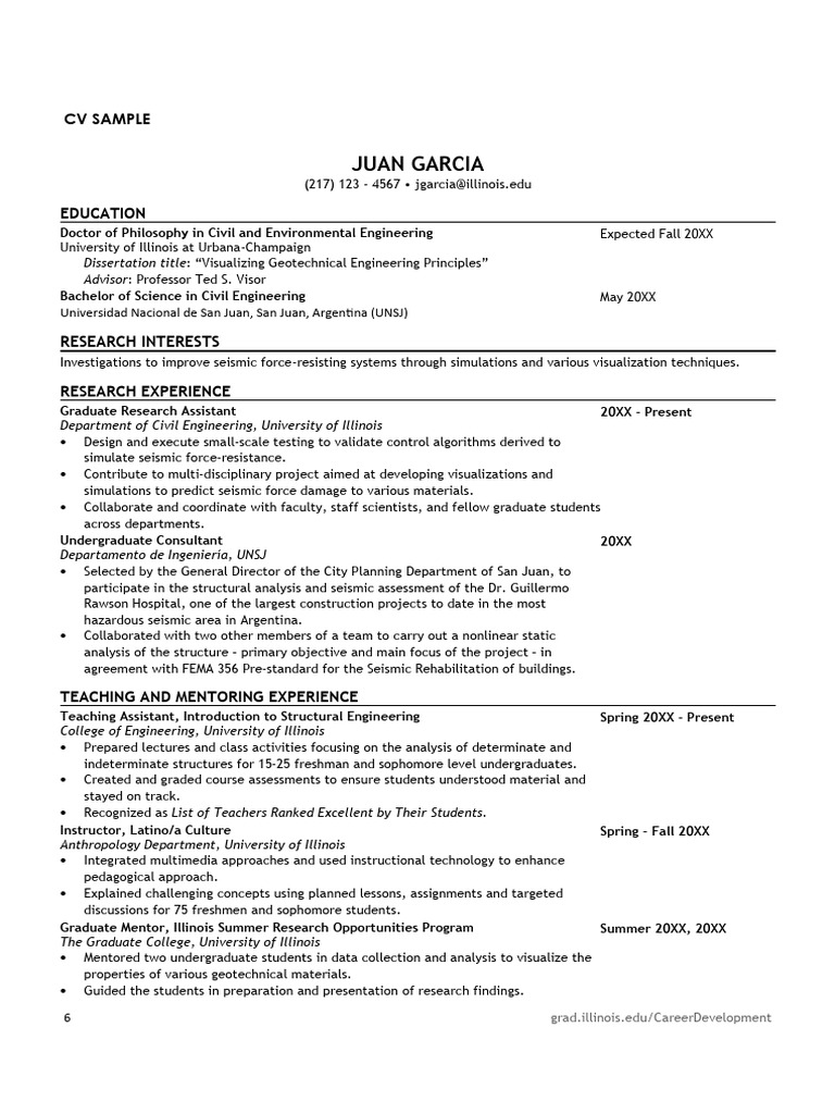 3 A Sample CV Civil Engineer | PDF