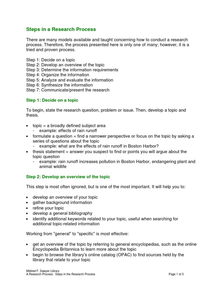 Research Process Steps Guide | PDF | Career & Growth