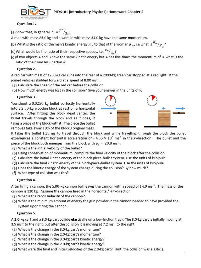 HW Chapter 5 Energy(2) | PDF | Collision | Kinetic Energy