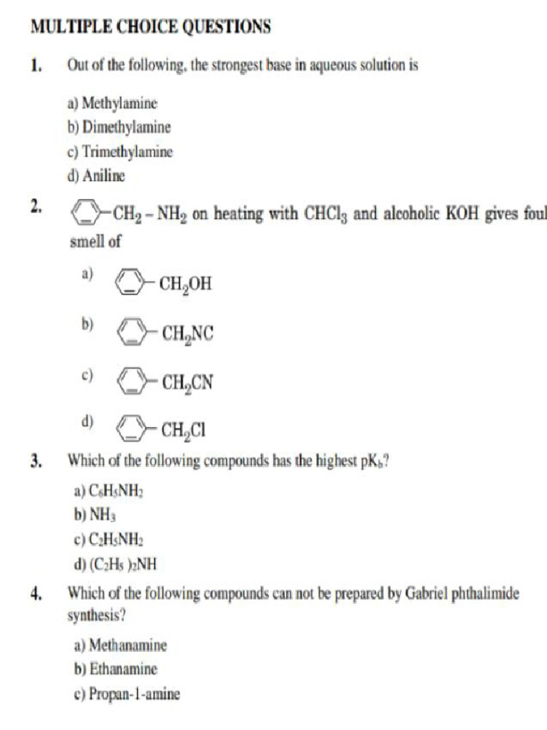 Amines Class 12th | PDF