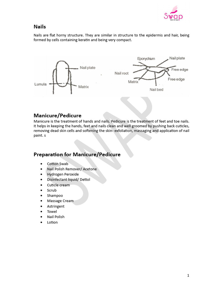 Manicure and Pedicure Guide Steps | PDF | Nail (Anatomy ...