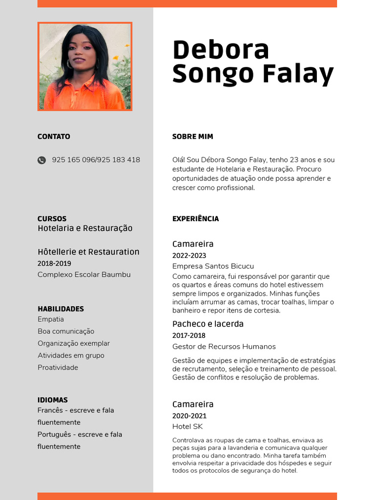 Debora Songo Falay CurriCulum Vitae (1) | PDF