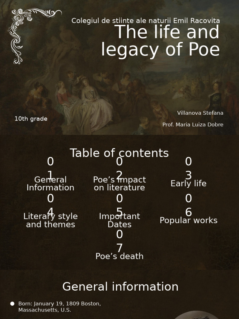 The Life and Legacy of Poe | PDF | Edgar Allan Poe