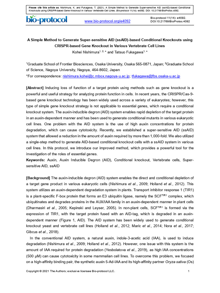Bio Protocol4092 | PDF | Molecular Cloning | Agarose Gel Electrophoresis