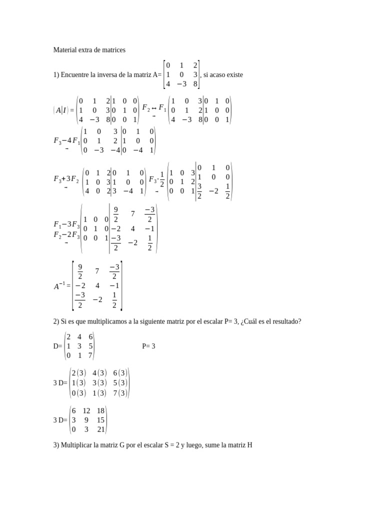Material Extra de Matrices | PDF | Matemáticas | Análisis funcional