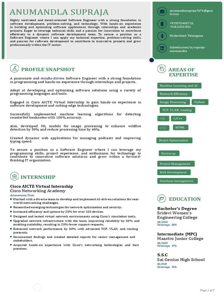 ASUPRAJA_Resume | PDF | Software | Computing