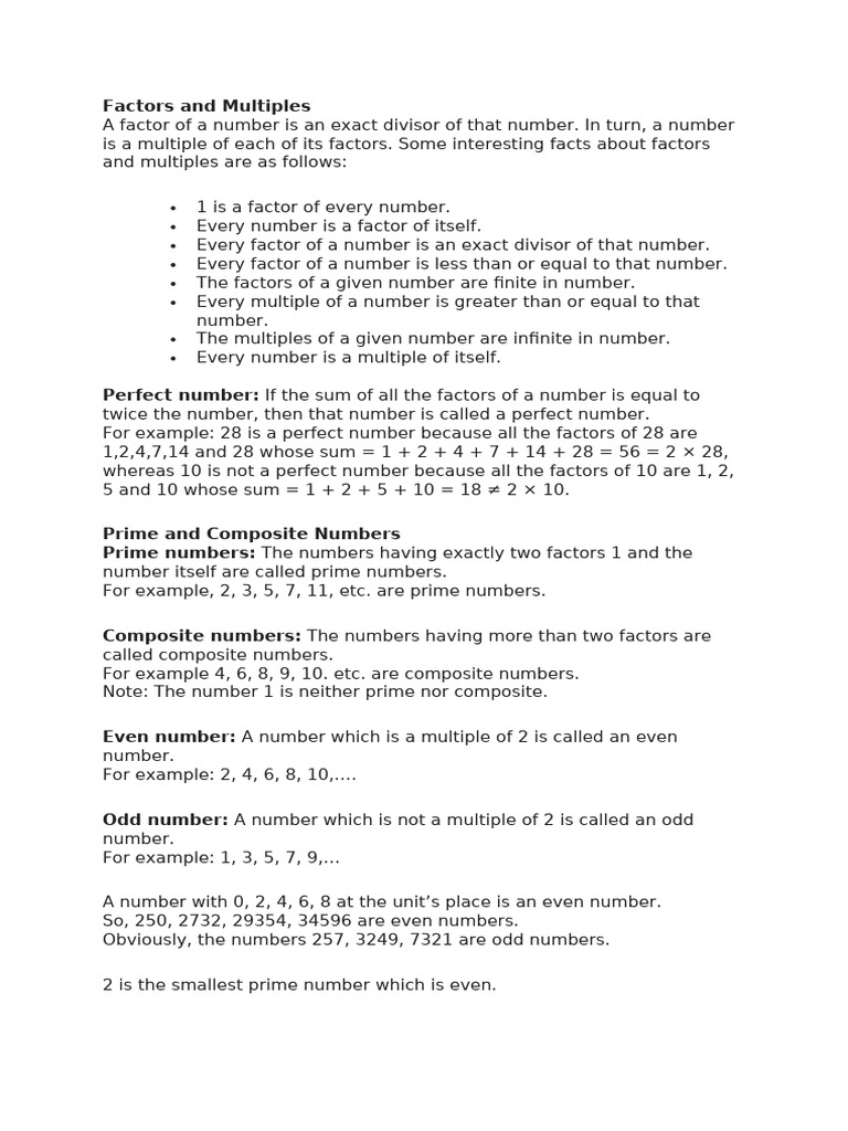 Factors and Multiples | PDF | Factorization | Abstract Algebra