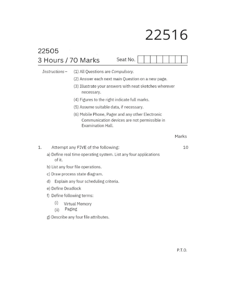 CO 5 I Paper Operating System - 22516 | PDF