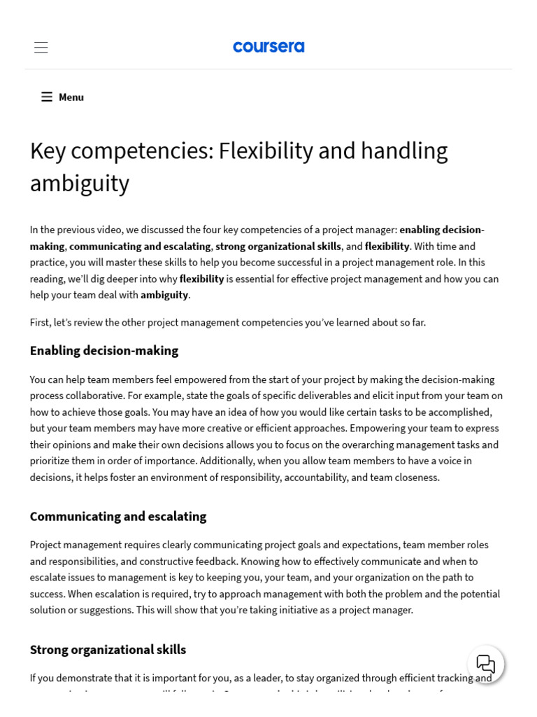 Key competencies_ Flexibility and handling ambiguity | PDF