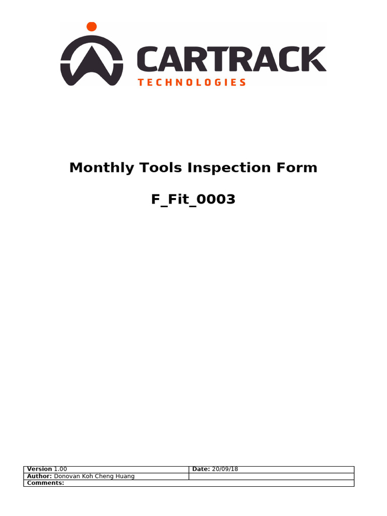 Monthly Tools Inspection Form 2 | PDF | Electrical Connector ...