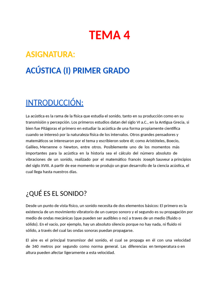 Introducción a la Acústica y el Sonido | PDF | Sonido | Acústica