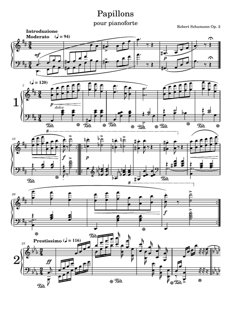 Papillons Op. 2 Robert Schumann | PDF | Robert Schumann | Musical ...