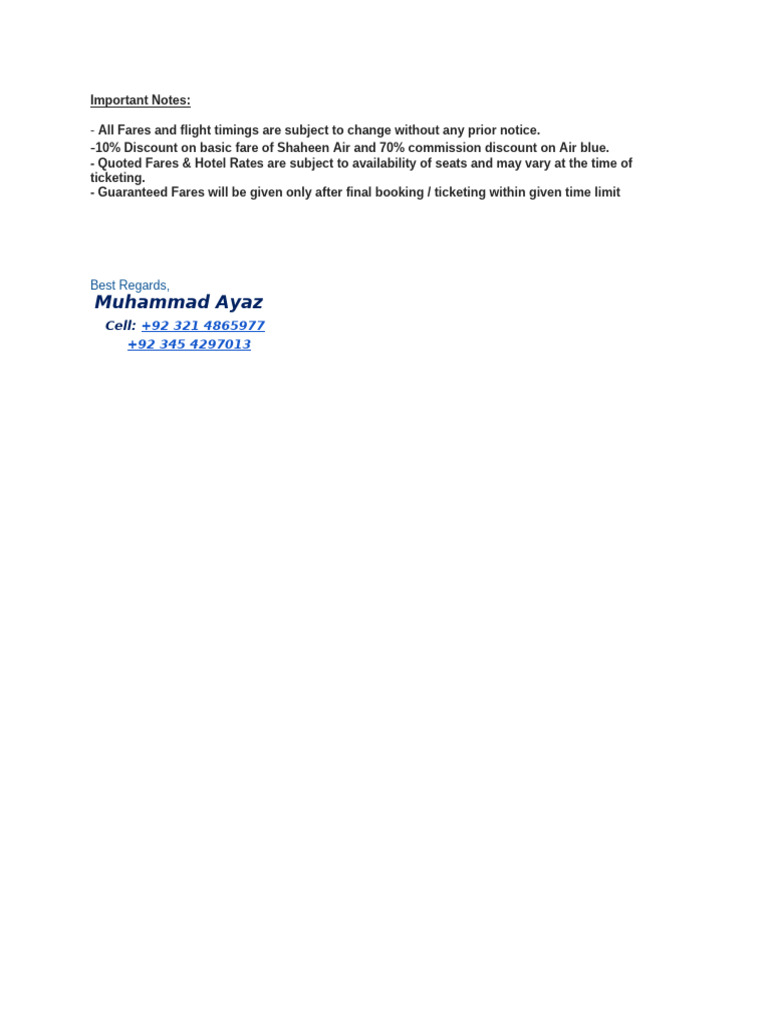 Muhammad Ayaz: Best Regards | PDF