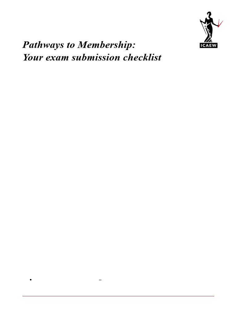 Pathways Exam Submission Checklist | PDF