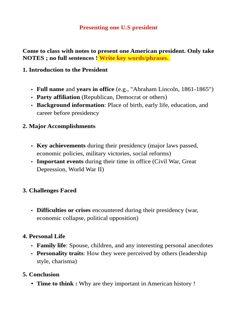 Instructions 3d Oral Presentations Presidents | PDF
