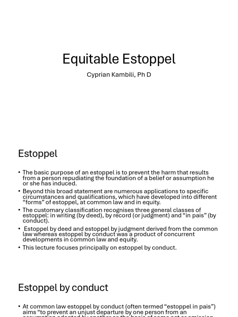 Estppel Unjust Enrichment | PDF | Estoppel | Tort