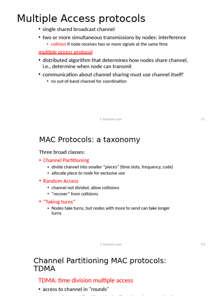 12 Data Link Layer Aloha Sloted Aloha CSMA CSMACD CSMACA 31102024 094211am | PDF | Channel ...