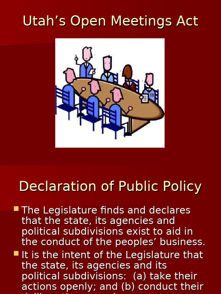 Open Meetings Act Training 2016 | PDF | Freedom Of Information Laws By ...