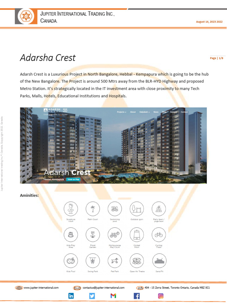JITI AdarshCrest Proposal | PDF | Sink | Building Materials