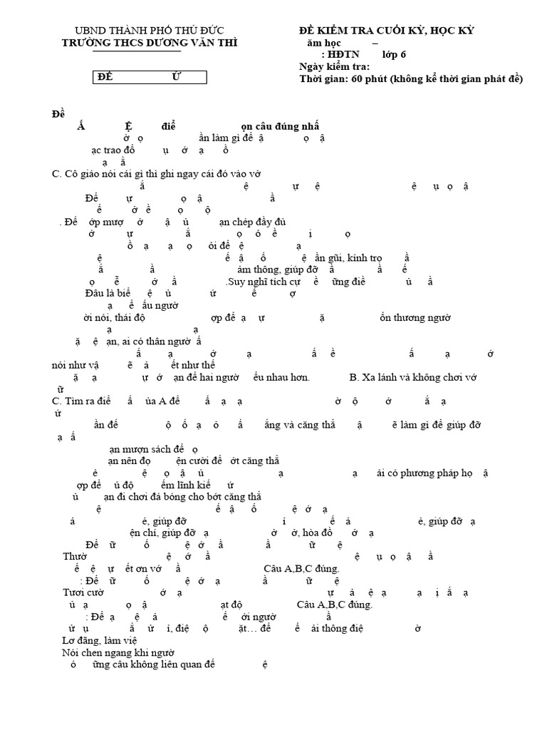 Hđtn-hn6- DuongVanThi - Tp.ThuDuc-deda-matran - Trần Thị Cúc | PDF