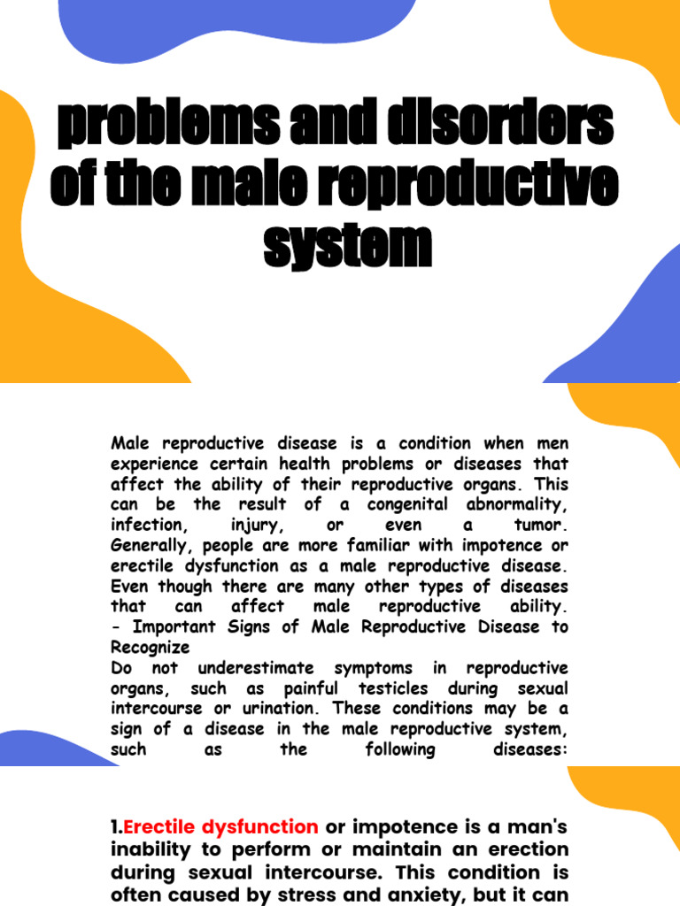 Male Reproductive Health Issues | PDF | Prostate | Erectile Dysfunction
