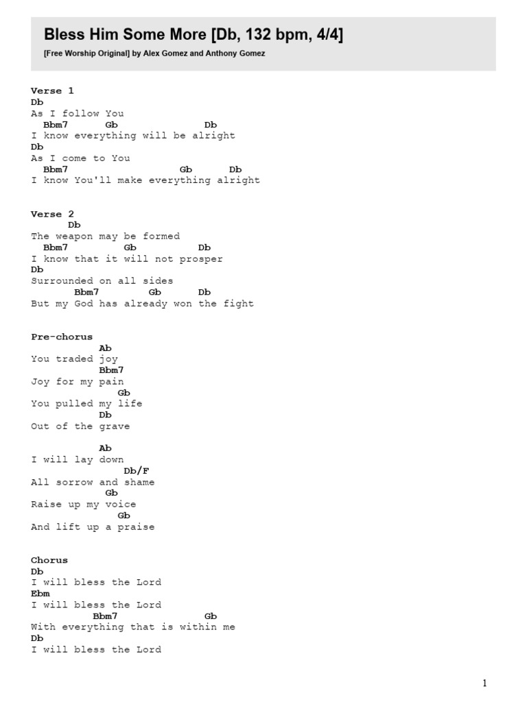 Bless Him Some More Chords 2 | PDF