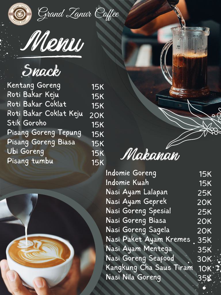 Dark Green Modern Coffee Shop Menu (1) | PDF