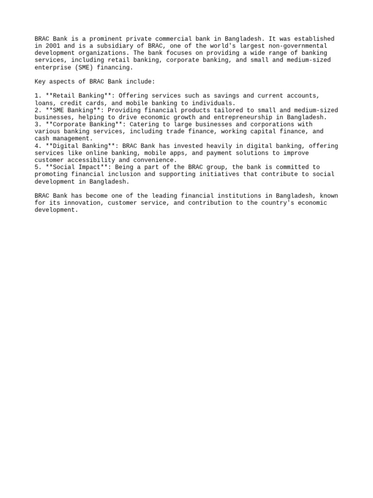 Research Paper About Brac | PDF