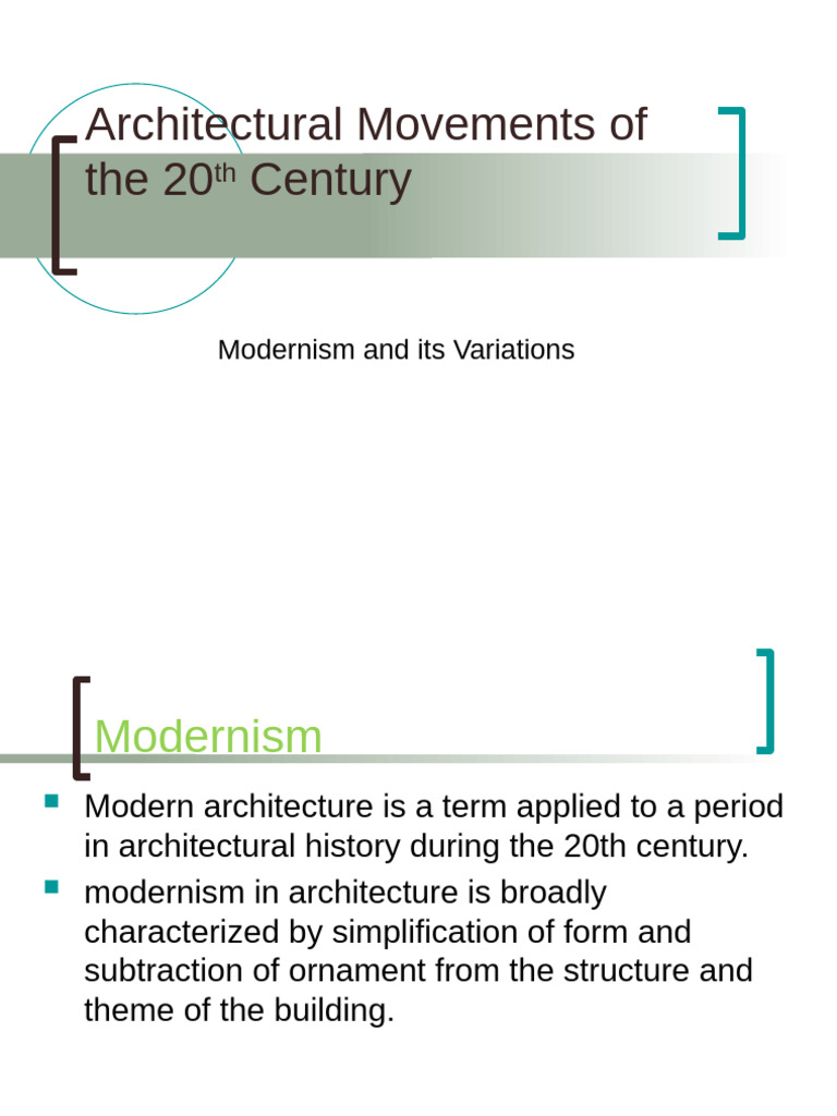 Architectural Movements of The 20th Century-1 | PDF | Architectural ...